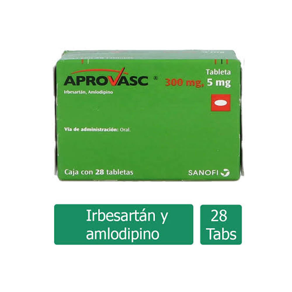Aprovasc 28 tabletas 300/5mg Irbesartan/Amlodipino