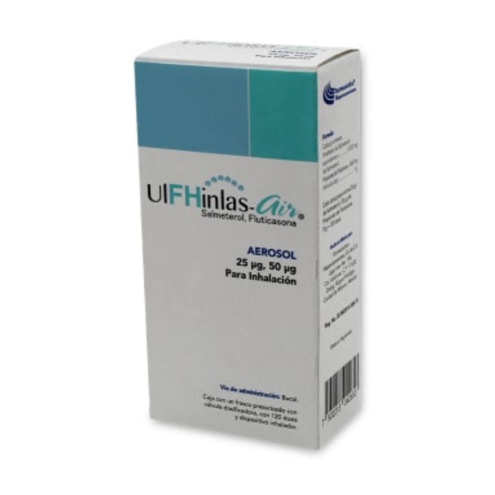 Salmeterol-fluticasona inhalador aerosolucion 25/50 mcg (ulfhinlas-air